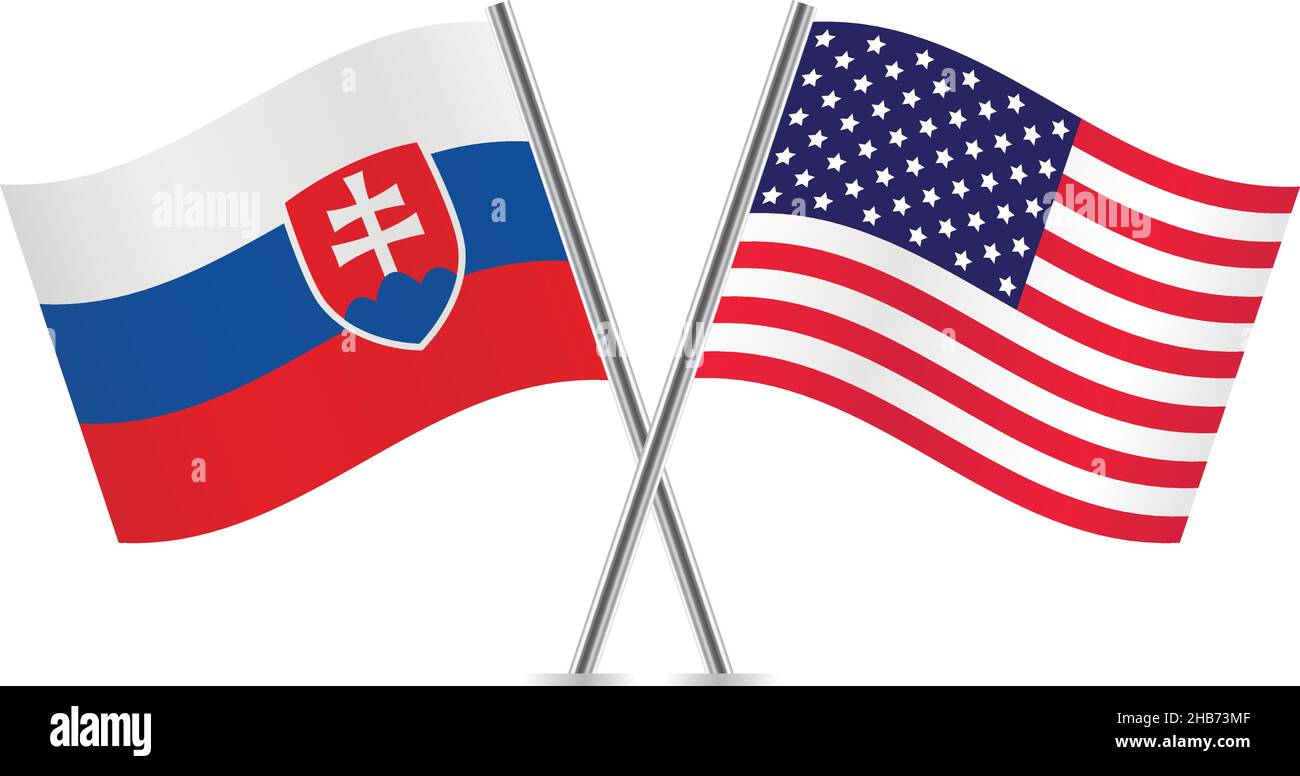 Slovakia and America flags. Vector illustration Stock Vector Image ...