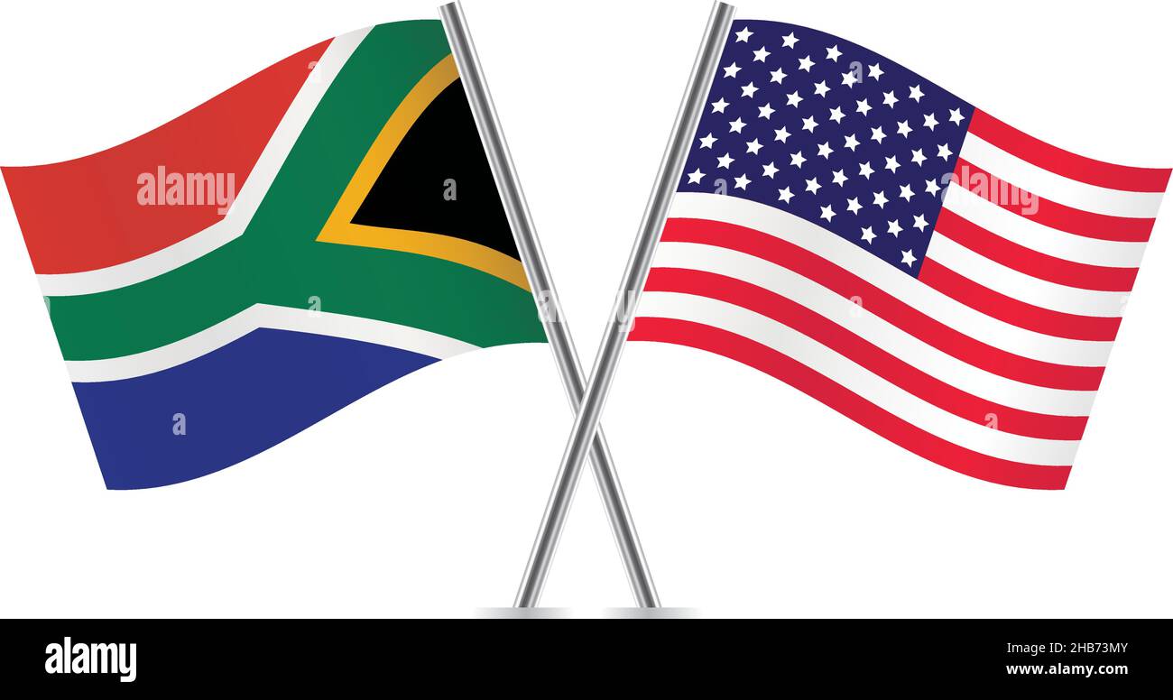 America and South Africa flags. Vector illustration Stock Vector Image ...