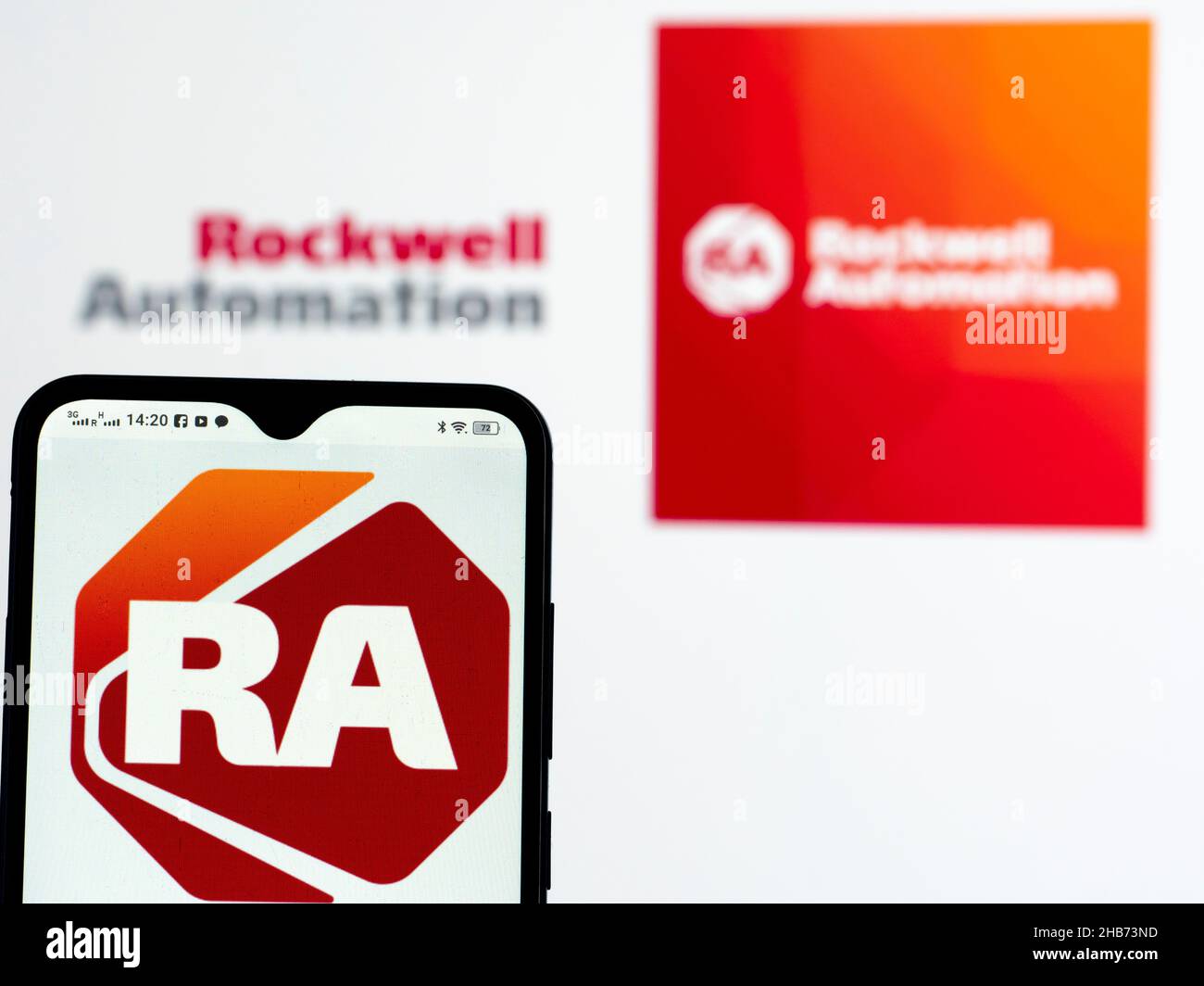In this photo illustration Rockwell Automation, Inc. logo seen ...