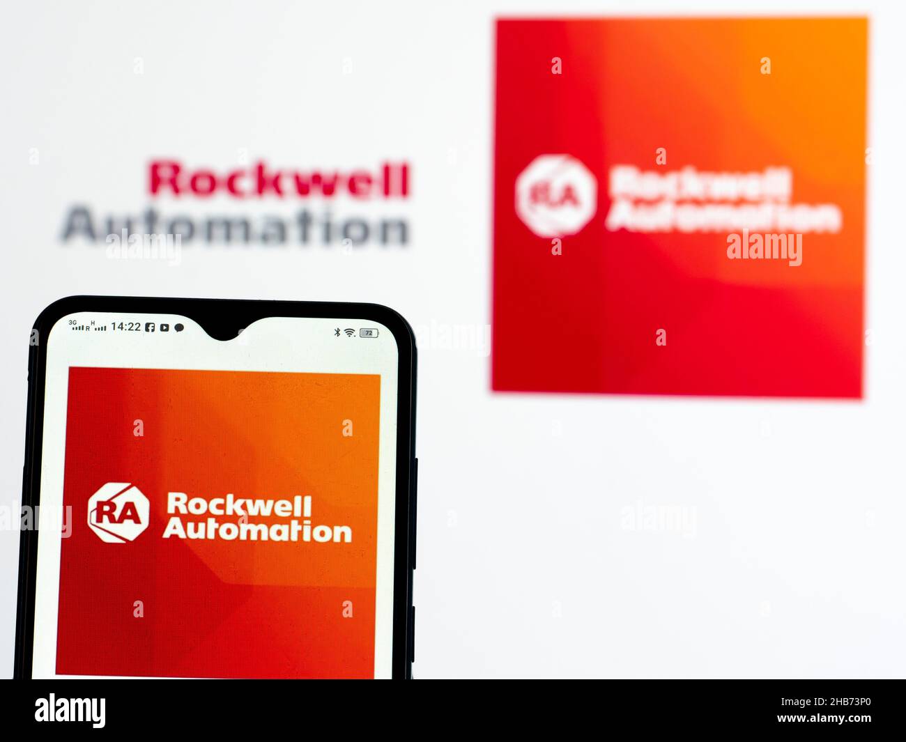 In this photo illustration Rockwell Automation, Inc. logo seen ...