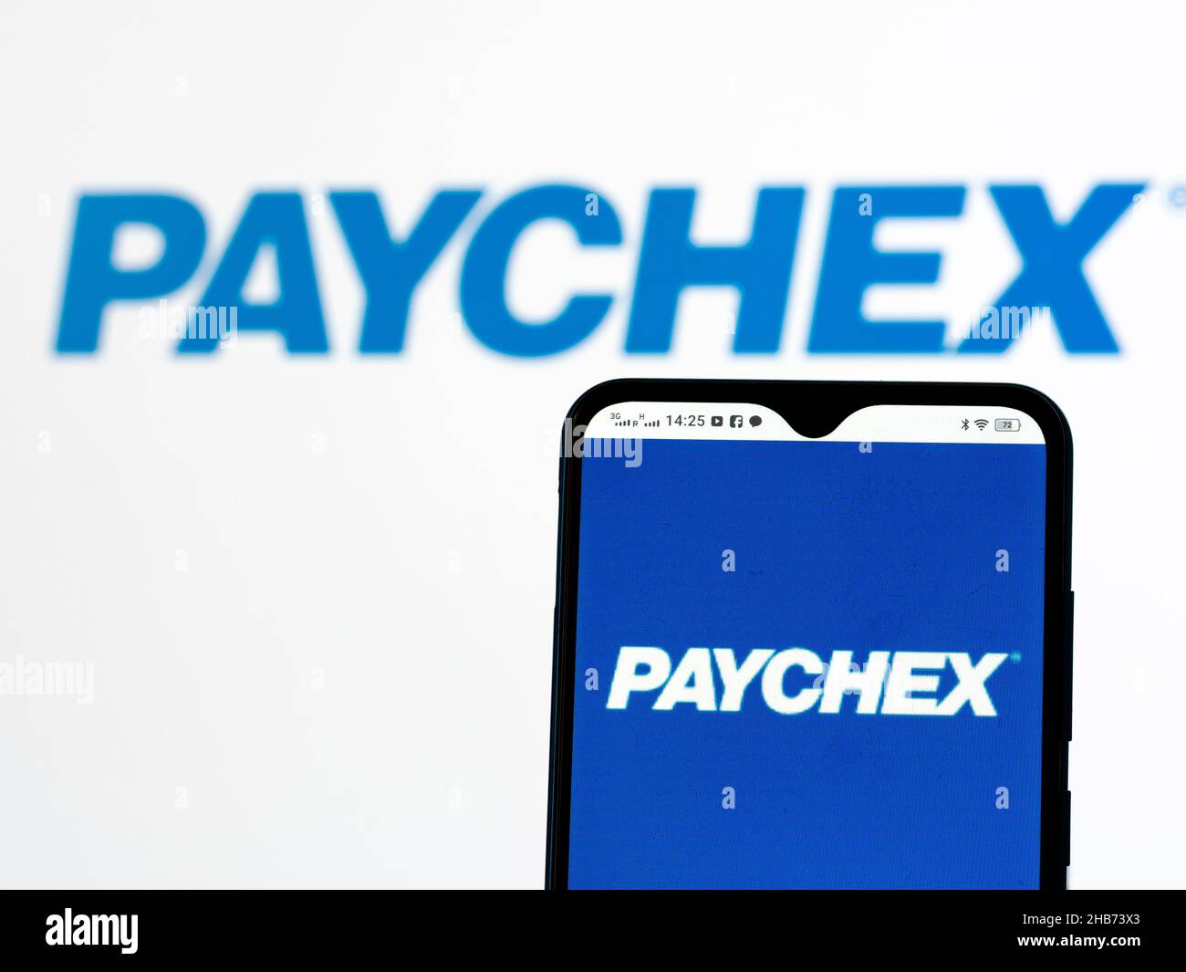 In this photo illustration Paychex, Inc. logo seen displayed on a ...