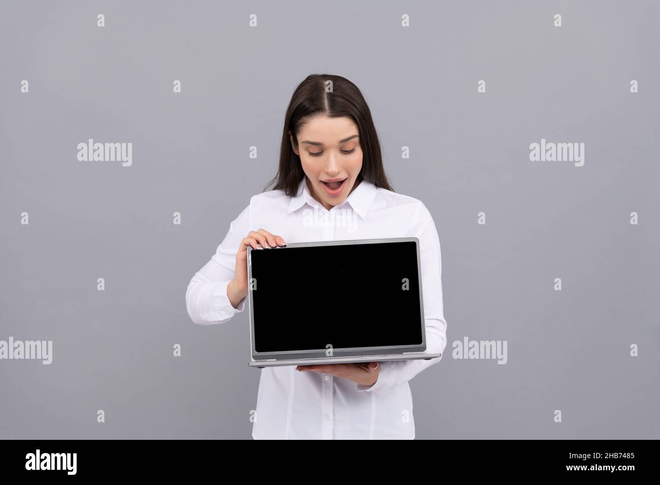 Surprised office woman hi-res stock photography and images - Alamy