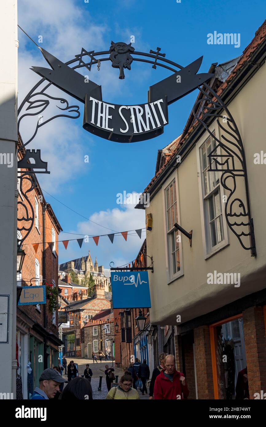Entrance to The Strait Lincoln city 2021 Stock Photo - Alamy