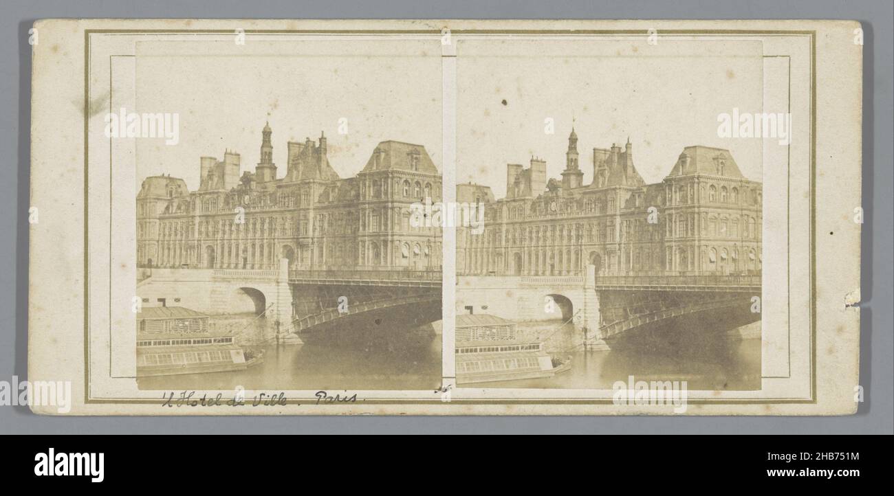 View of Paris City Hall, seen from across the Seine'l Hotel de ville ...
