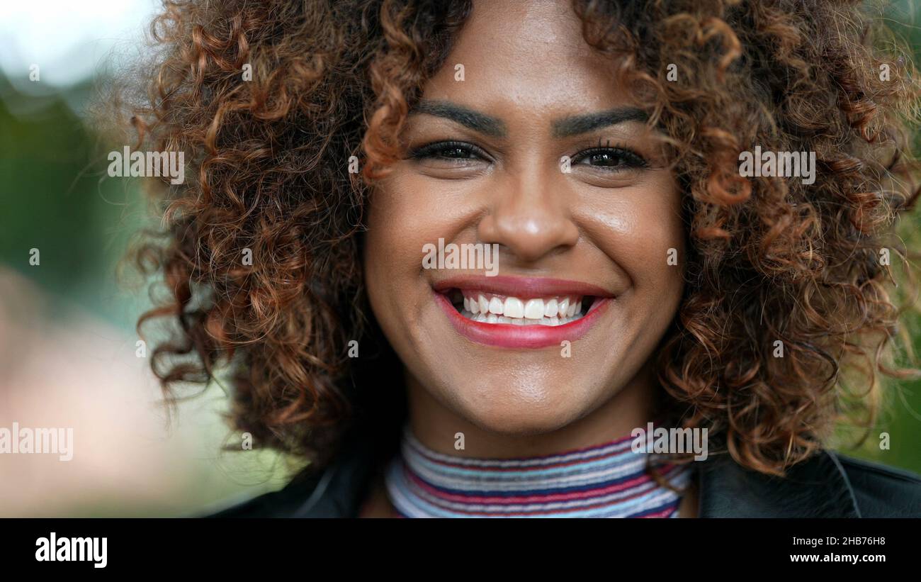 Woman laughing and smiling, african person real life laugh and smile ...
