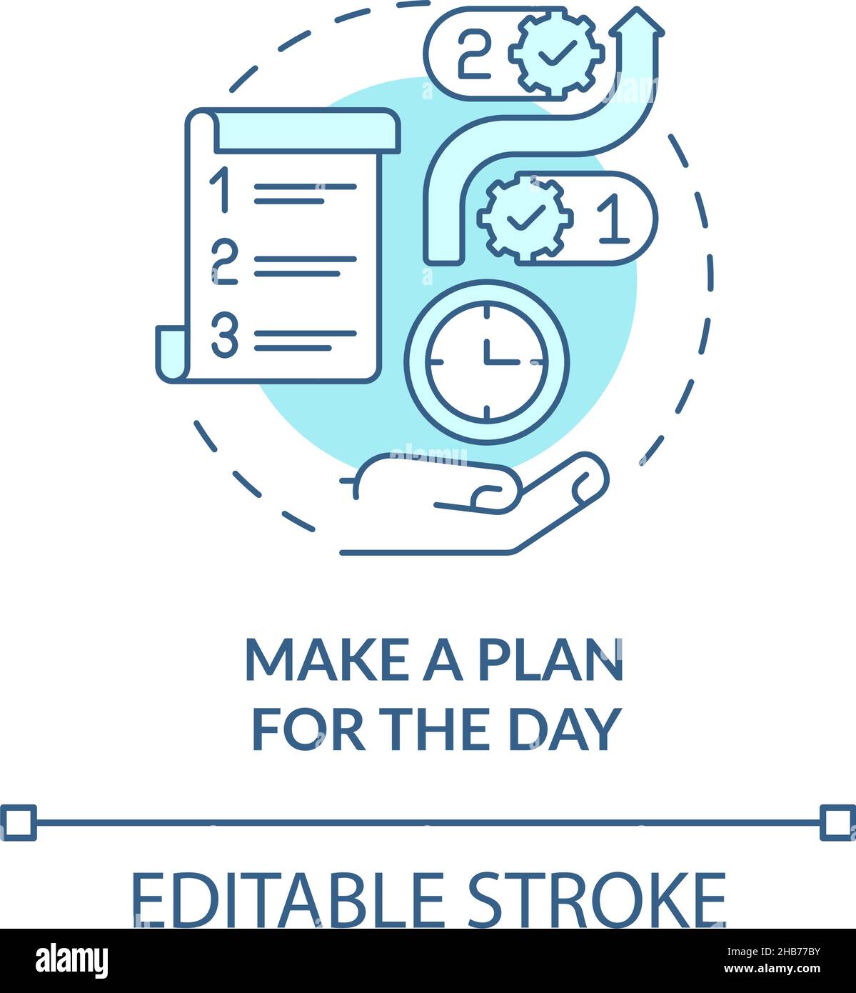 Make plan for day turquoise concept icon Stock Vector Image & Art - Alamy