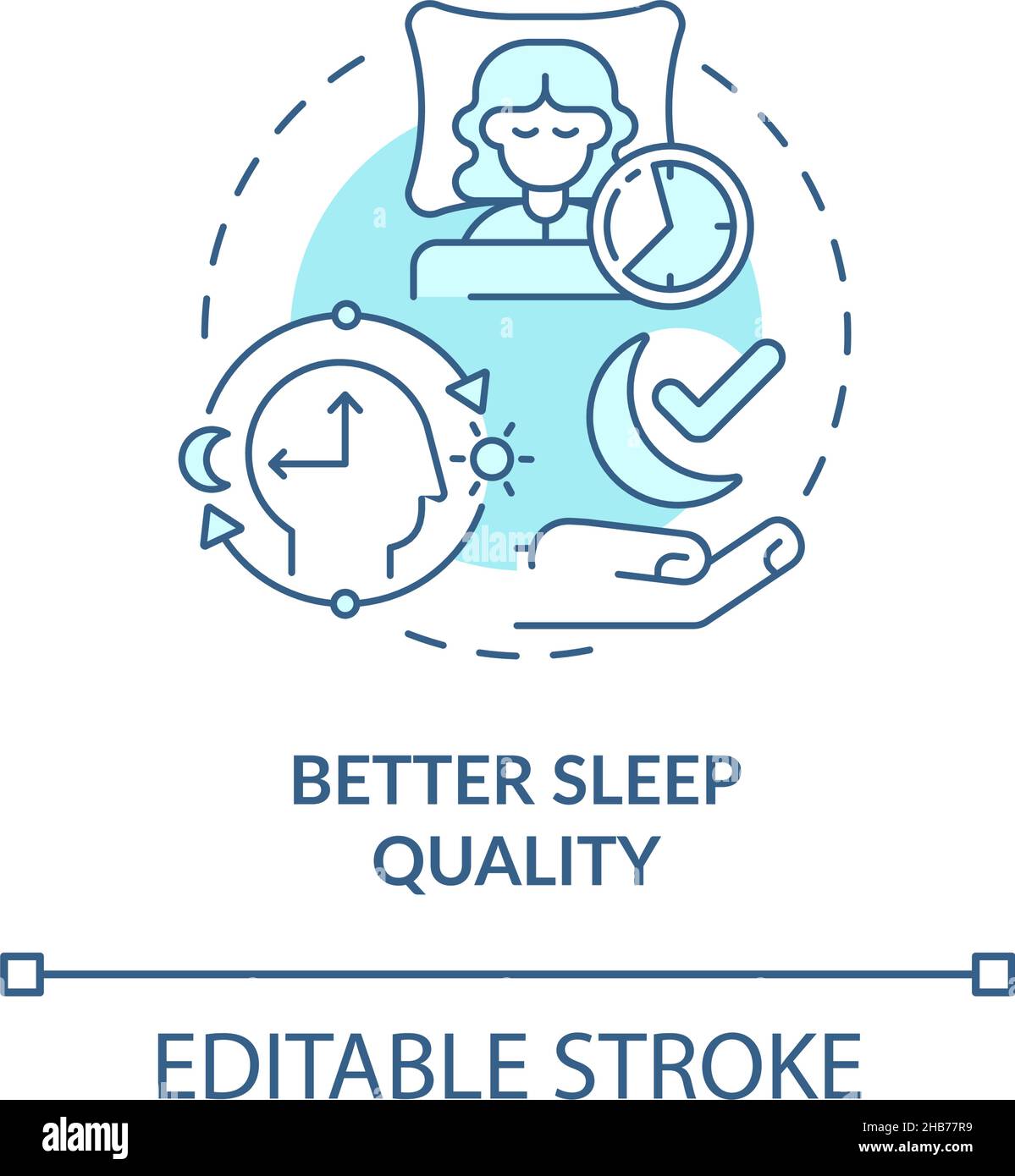 Better sleep quality turquoise concept icon Stock Vector Image & Art ...