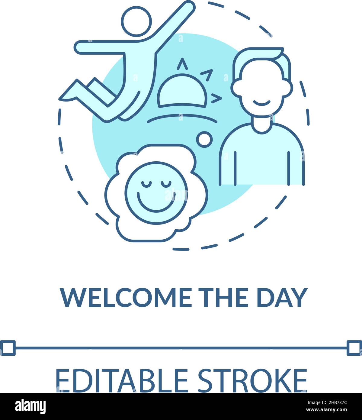 Welcome day turquoise concept icon Stock Vector Image & Art - Alamy