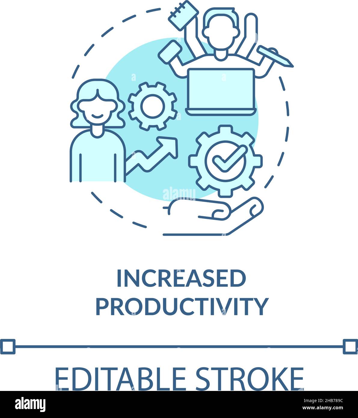Increase productivity turquoise concept icon Stock Vector Image & Art ...