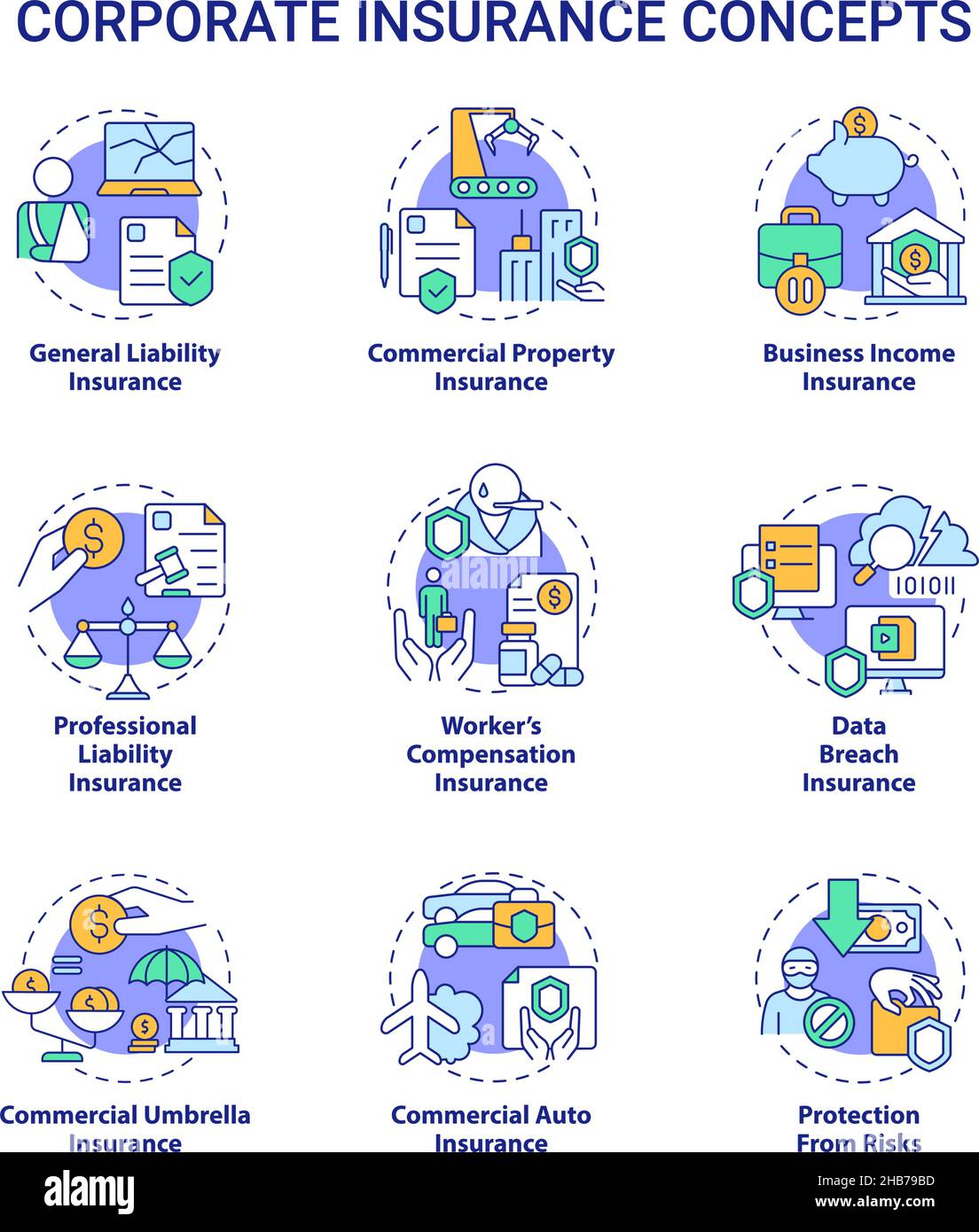 Corporate insurance concept icons set Stock Vector Image & Art - Alamy