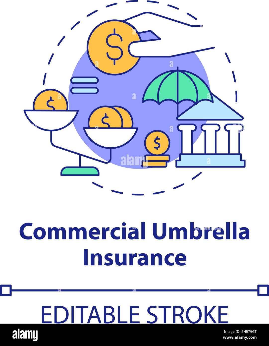 Commercial umbrella insurance concept icon Stock Vector Image & Art - Alamy