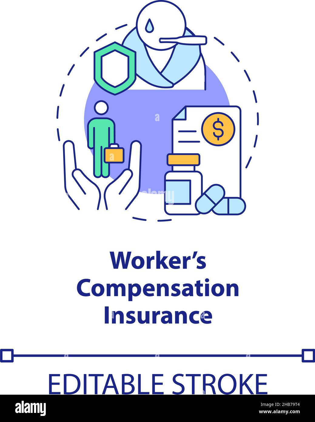Workers compensation insurance concept icon Stock Vector Image & Art ...