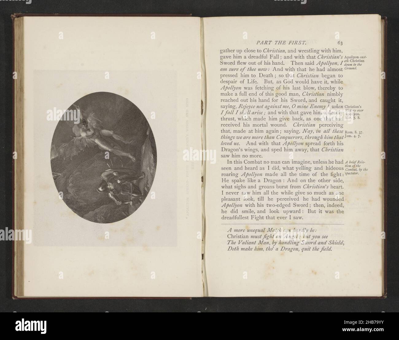 Apollyon spread forth his dragons wings and sped him away hi-res stock ...