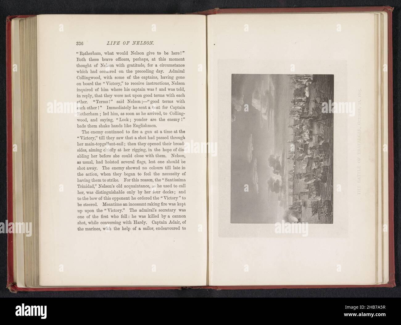 Photoreproduction of a print of the Battle of Trafalgar on October 21 ...