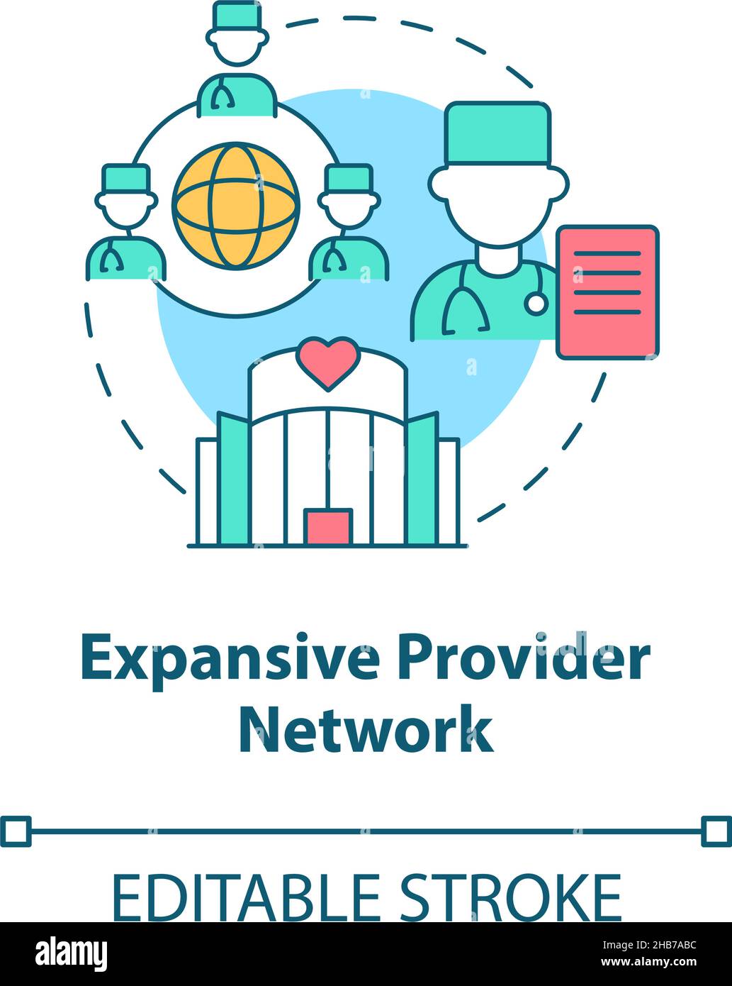 Expansive provider network concept icon Stock Vector Image & Art - Alamy