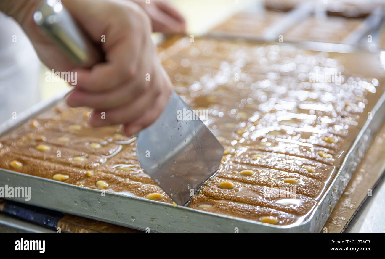 Turkish Dessert Sambali or Damascus Dessert (Sam Tatlisi). Sweet Bali ...