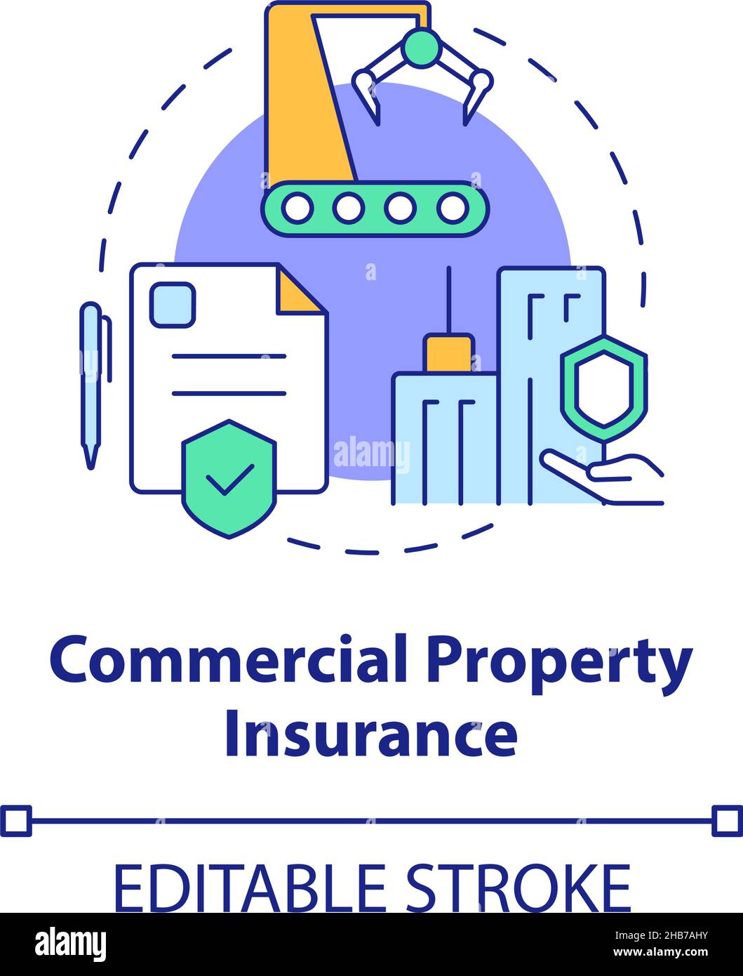 Commercial property insurance concept icon Stock Vector Image & Art - Alamy