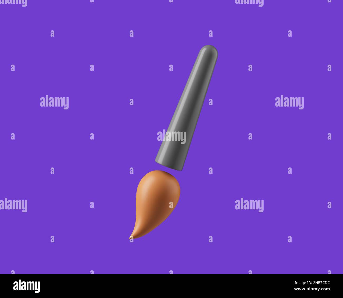 Simple paintbrush tool for designers 3d render illustration. Isolated ...