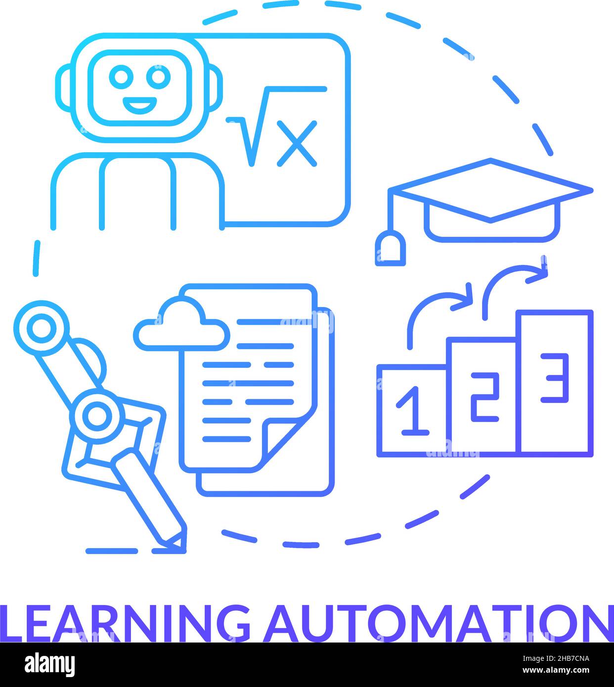 Learning automation blue gradient concept icon Stock Vector Image & Art ...