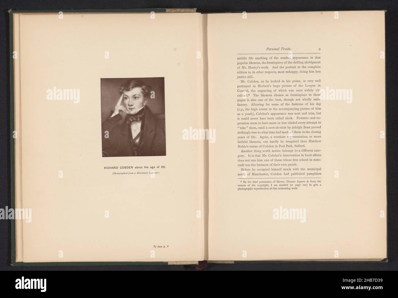 Photoreproduction of a portrait of Richard Cobden, Richard Cobden about ...