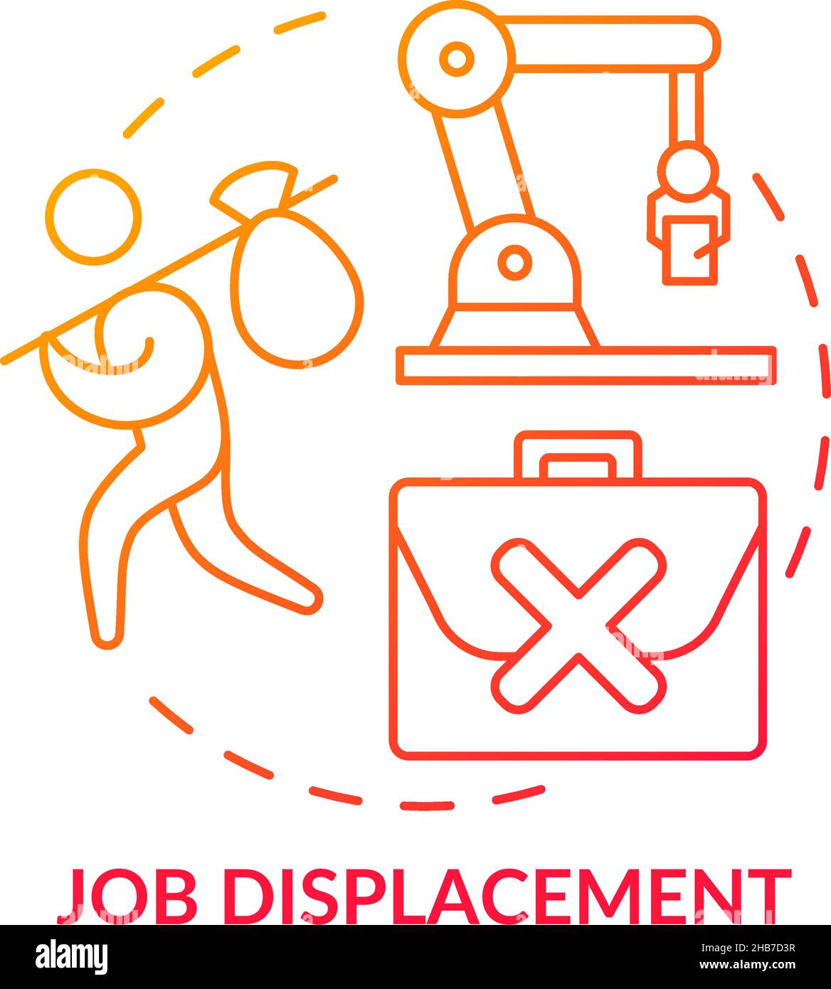Job displacement red gradient concept icon Stock Vector Image & Art - Alamy