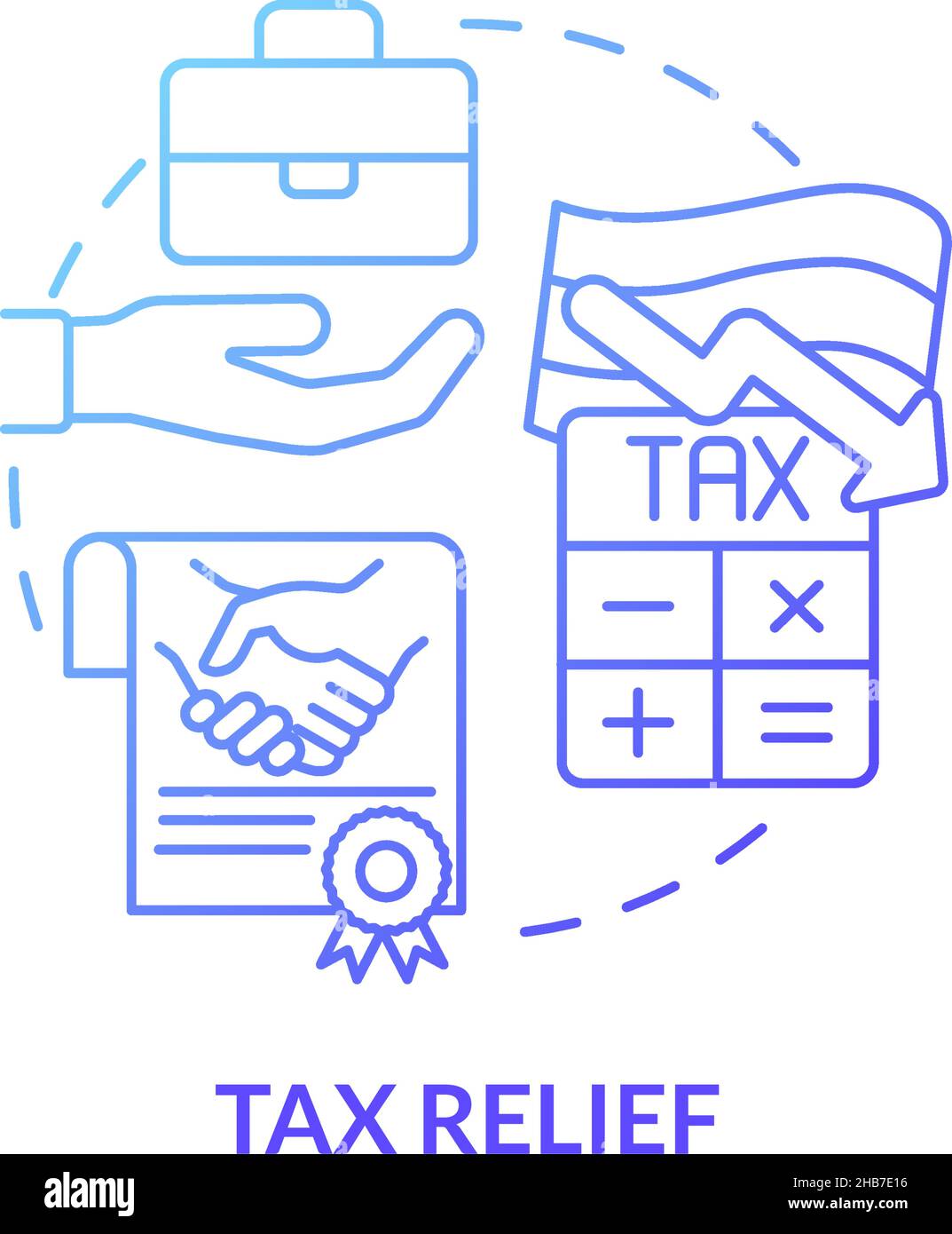 Tax relief blue gradient concept icon Stock Vector Image & Art - Alamy