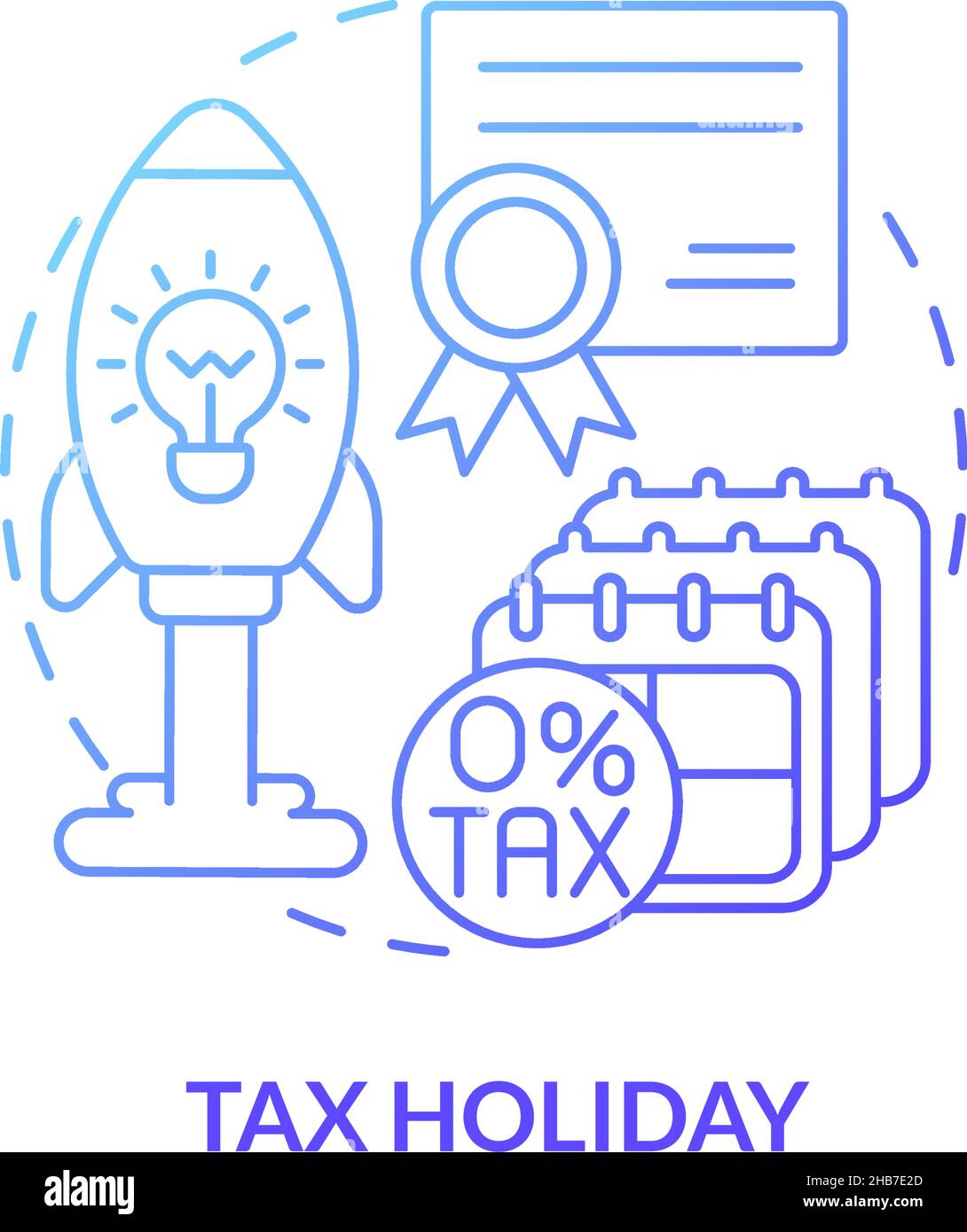 Tax holiday blue gradient concept icon Stock Vector Image & Art - Alamy