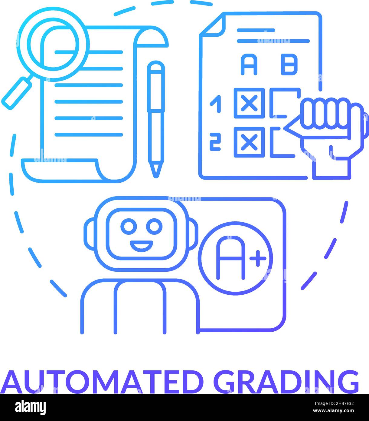 Automated grading blue gradient concept icon Stock Vector Image & Art ...