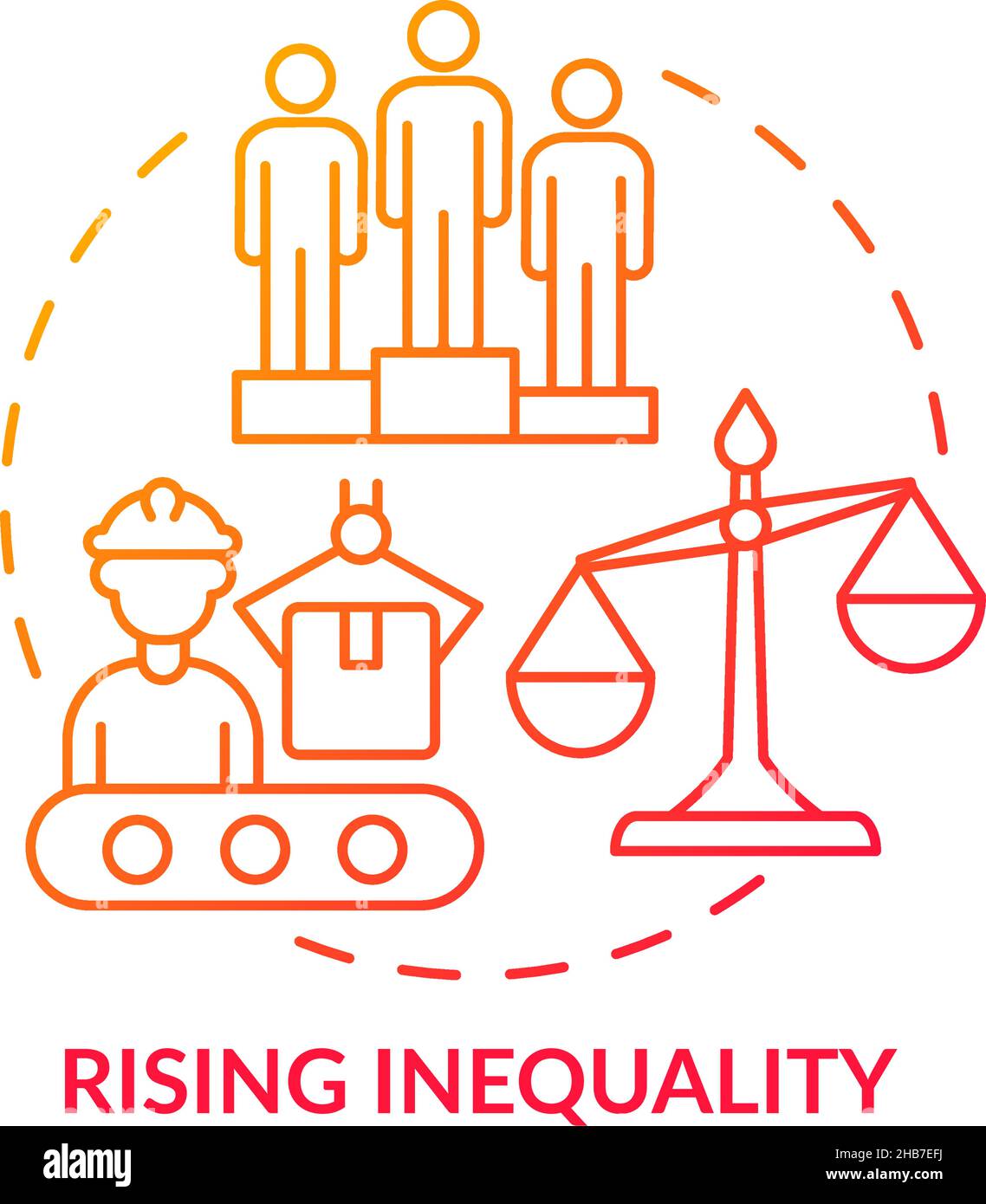 Rising inequality red gradient concept icon Stock Vector Image & Art ...
