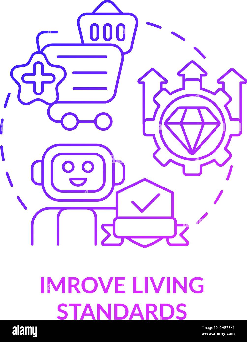 Improve living standards purple gradient concept icon Stock Vector ... Improve living standards purple gradient concept icon Stock Vector ...
