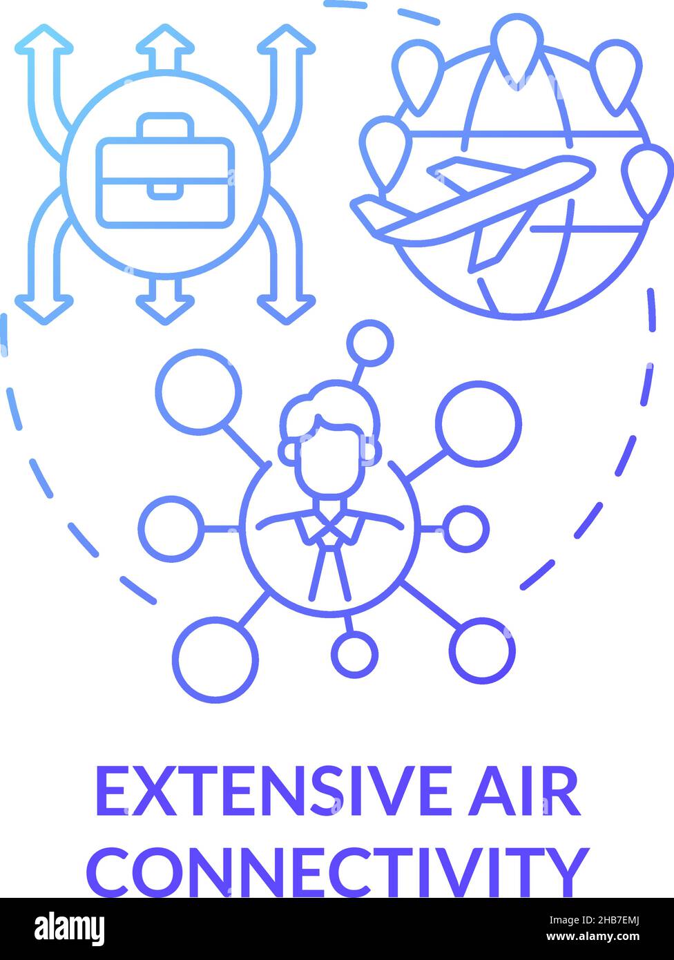 Extensive air connectivity blue gradient concept icon Stock Vector ... Extensive air connectivity blue gradient concept icon Stock Vector ...
