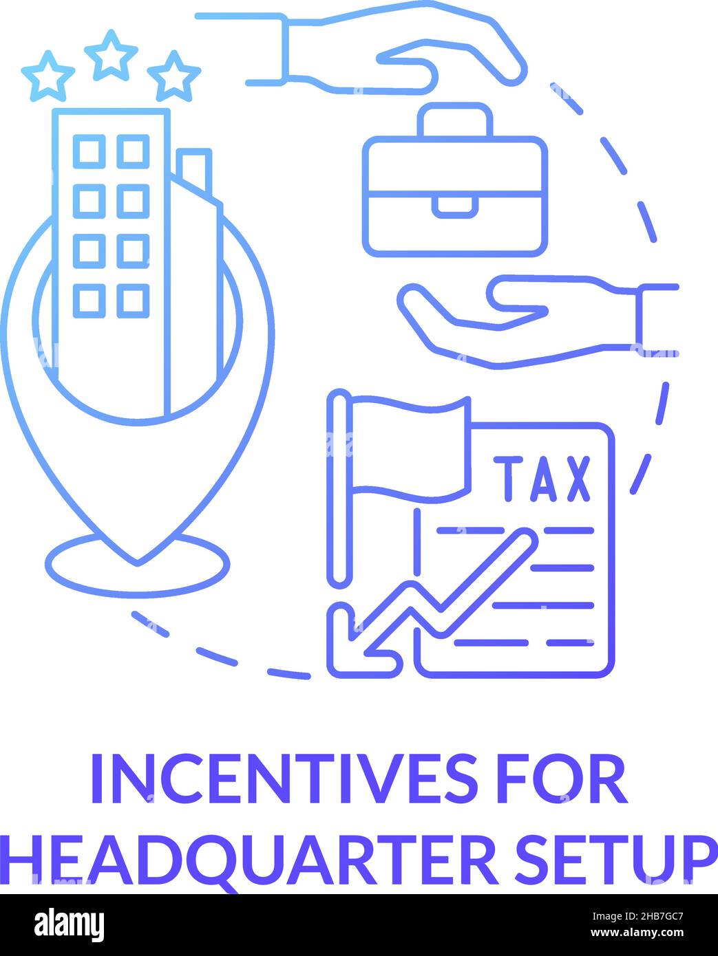 Incentives for headquarter setup blue gradient concept icon Stock ...