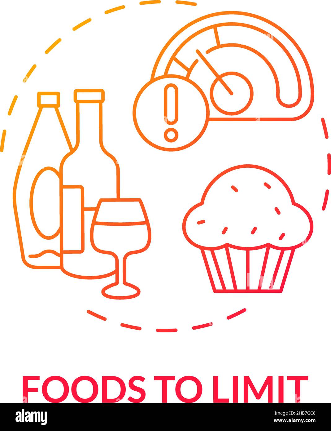 Foods to limit red gradient concept icon Stock Vector Image & Art - Alamy