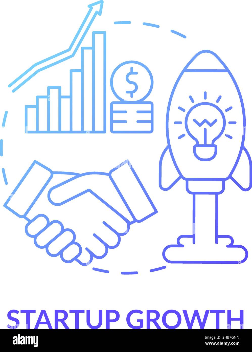 Startup growth blue gradient concept icon Stock Vector Image & Art - Alamy