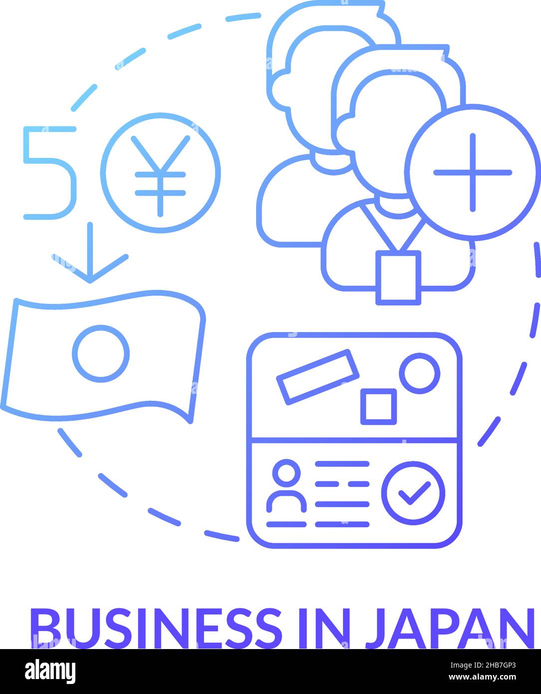 Business in Japan blue gradient concept icon Stock Vector Image & Art ...