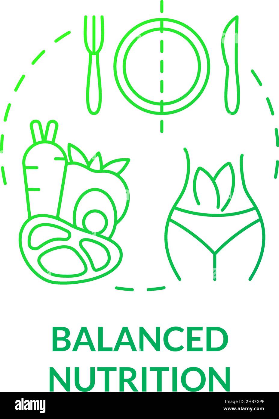 Balanced nutrition green gradient concept icon Stock Vector Image & Art ...