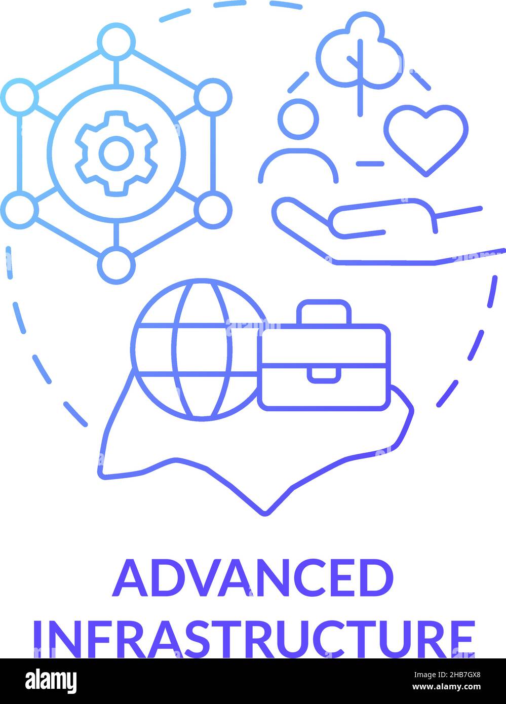 Advanced infrastructure blue gradient concept icon Stock Vector Image ...