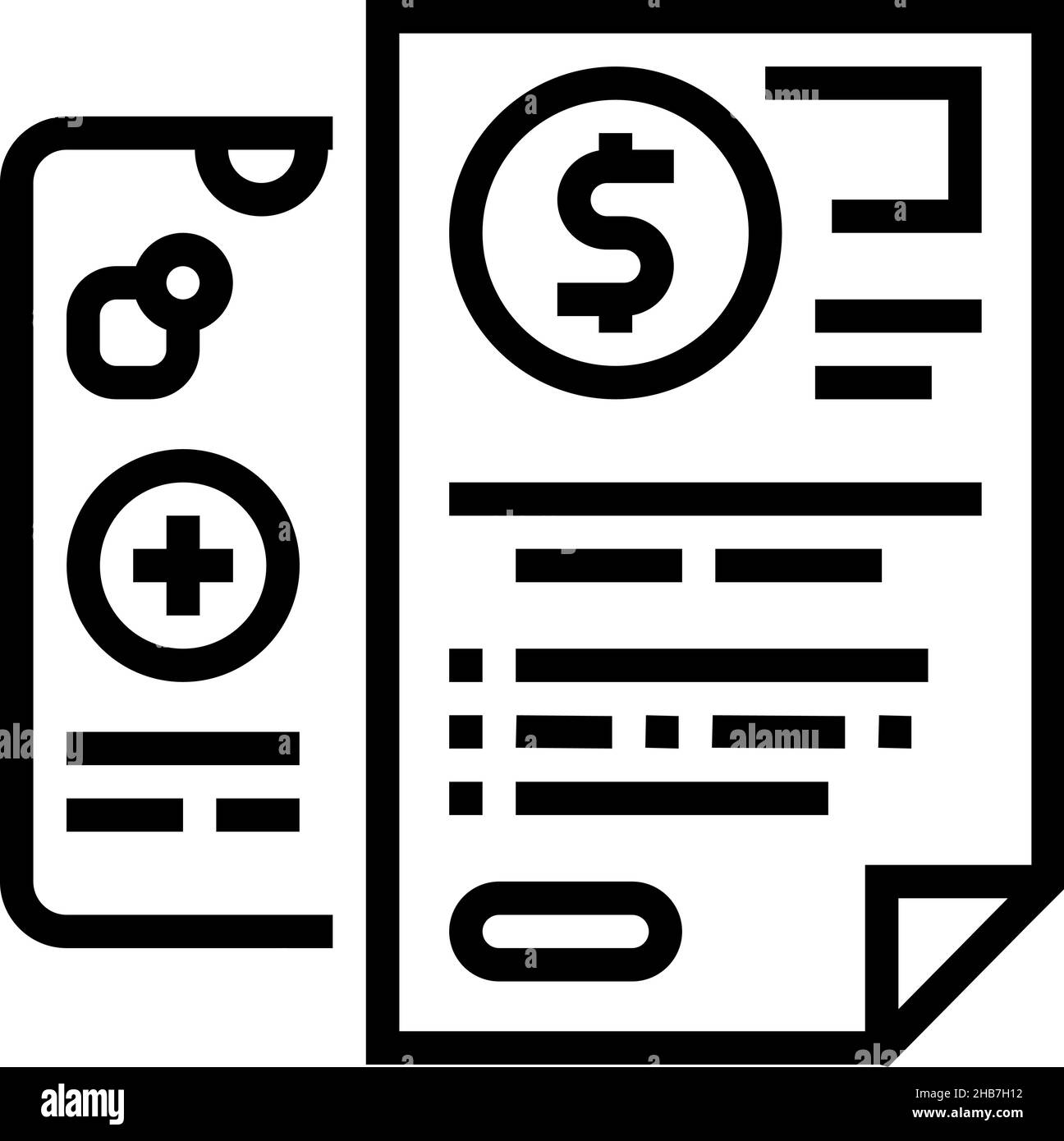 insurtech documentation line icon vector illustration Stock Vector ...