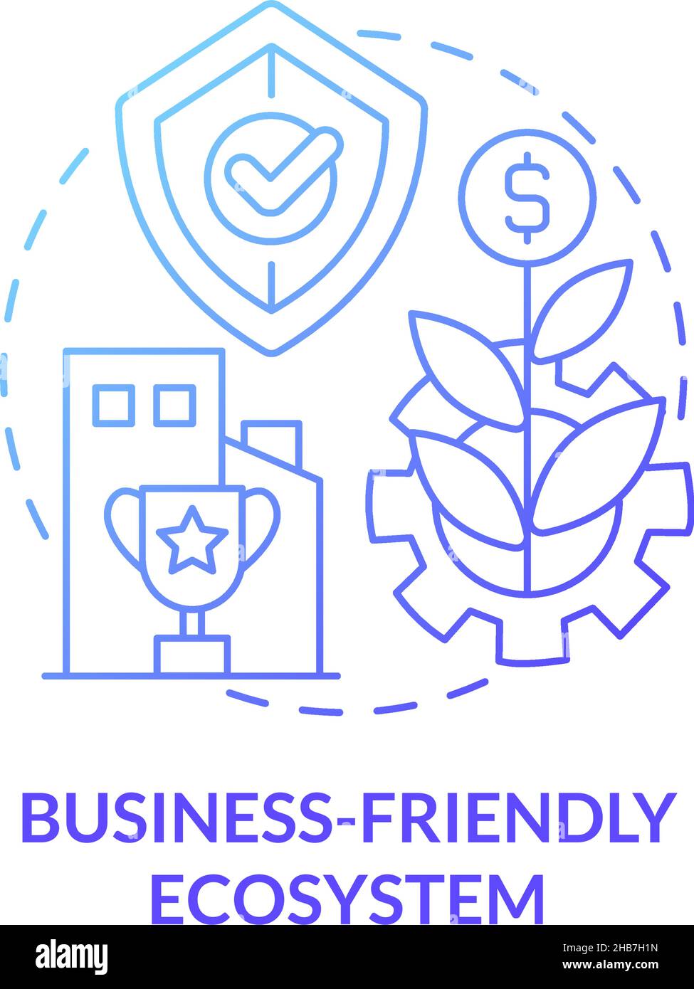 Business-friendly ecosystem blue gradient concept icon Stock Vector ...