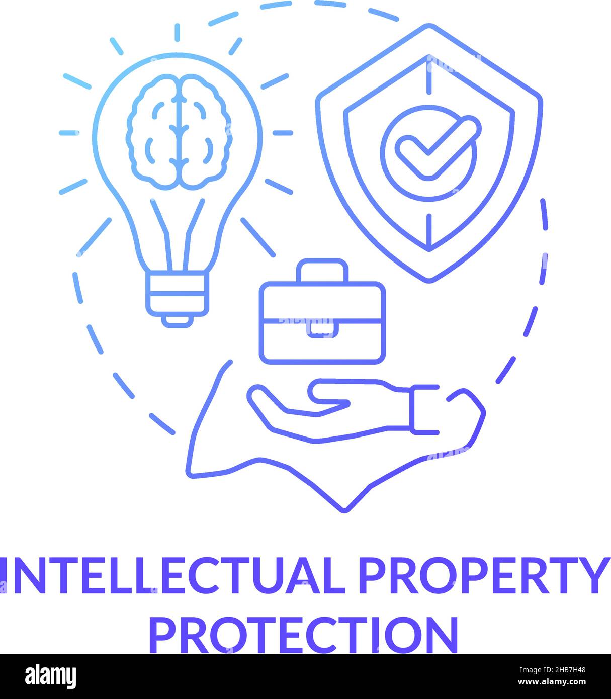 Intellectual property protection blue gradient concept icon Stock ... Intellectual property protection blue gradient concept icon Stock ...