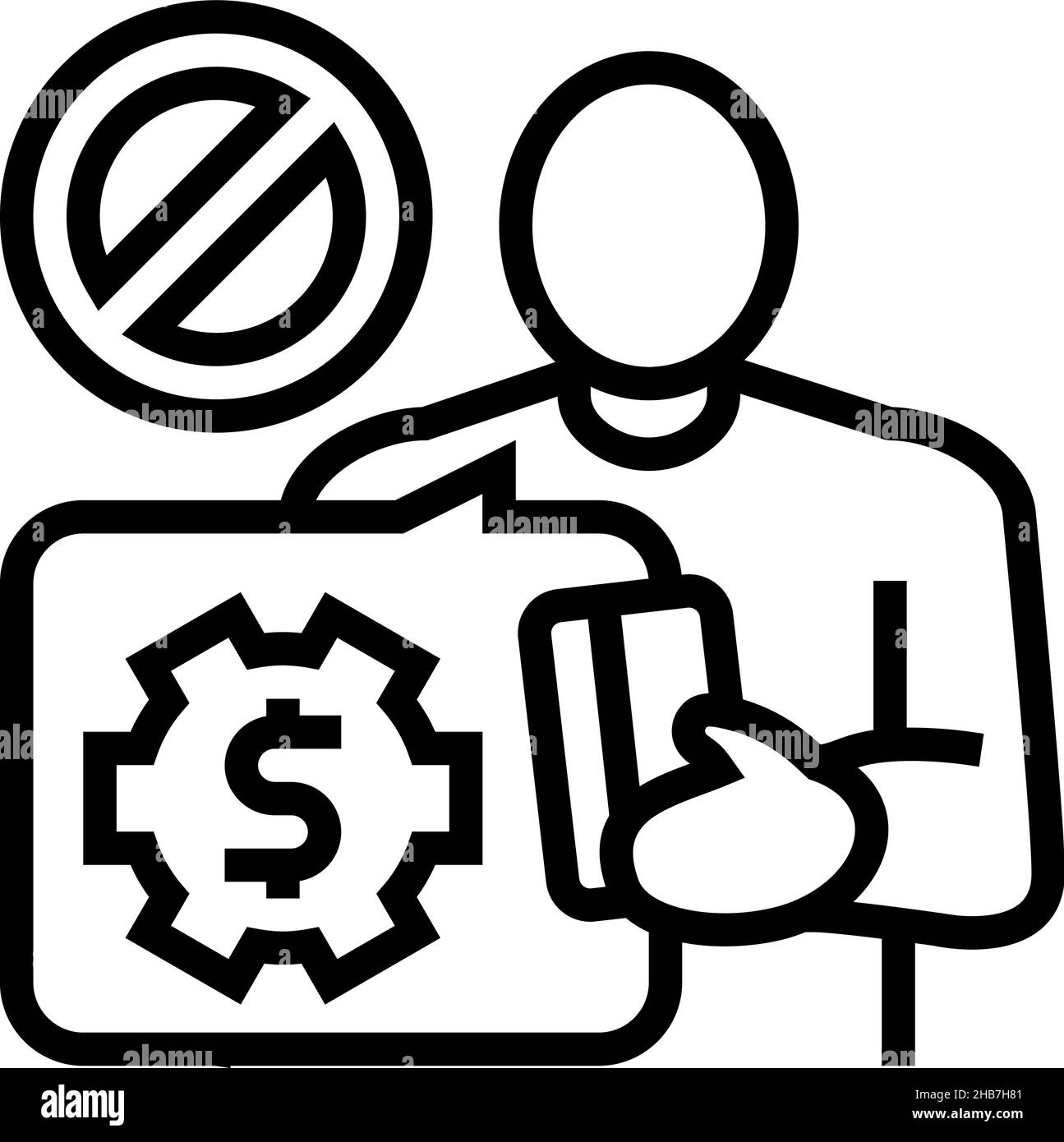 underbanked account line icon vector illustration Stock Vector Image ...