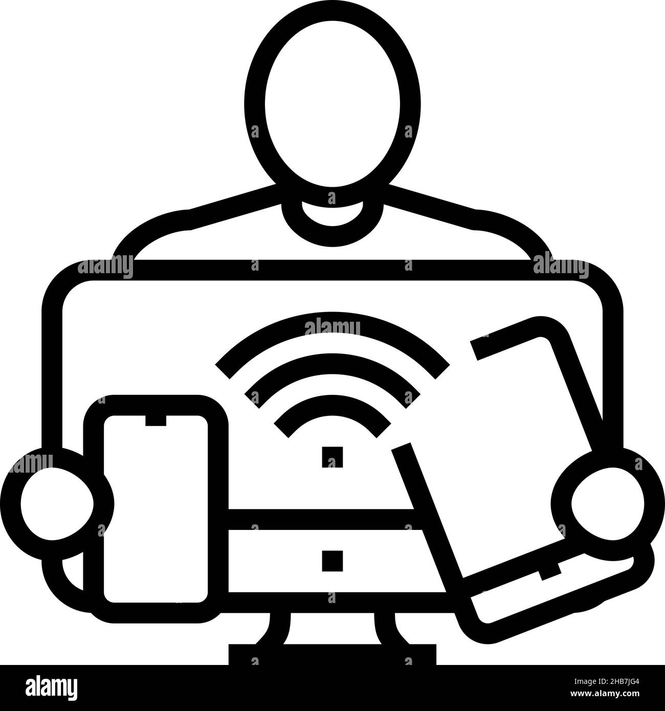 digital native technology line icon vector illustration Stock Vector ...