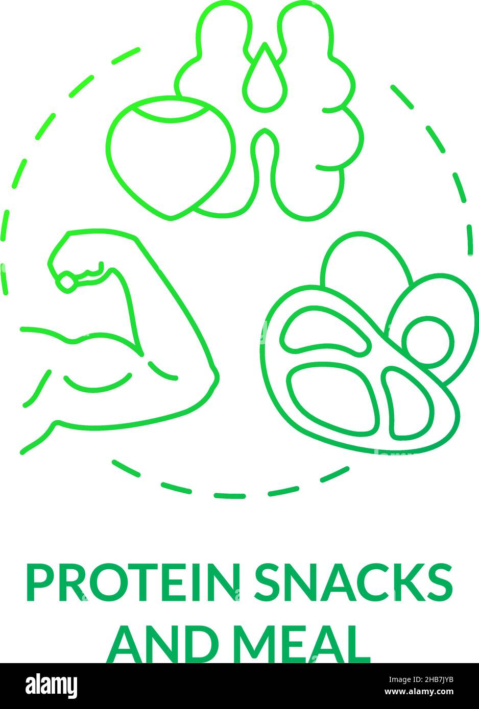 Protein snacks and meal green gradient concept icon Stock Vector Image ...