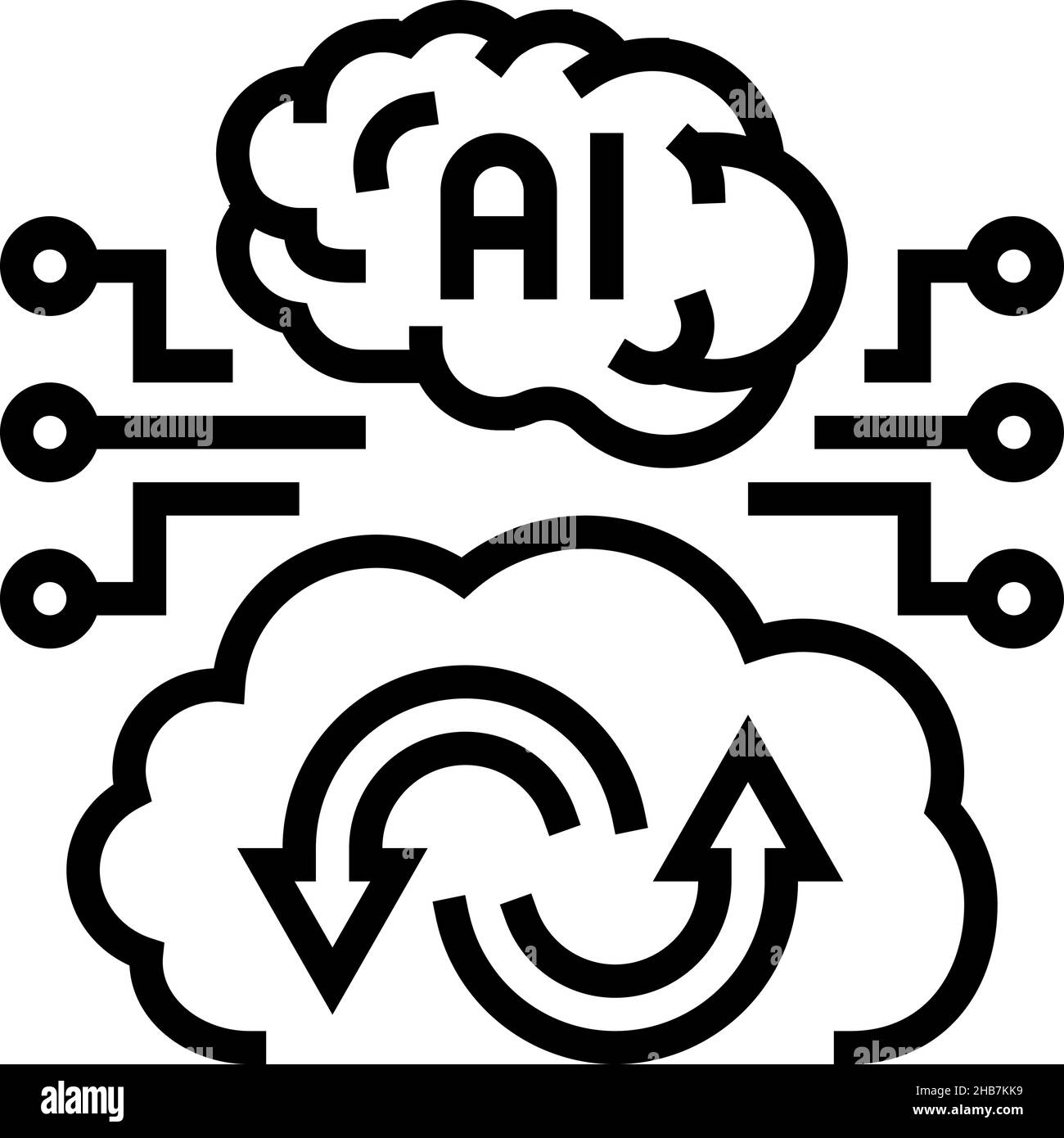 ai artificial intelligence finance technology line icon vector ...