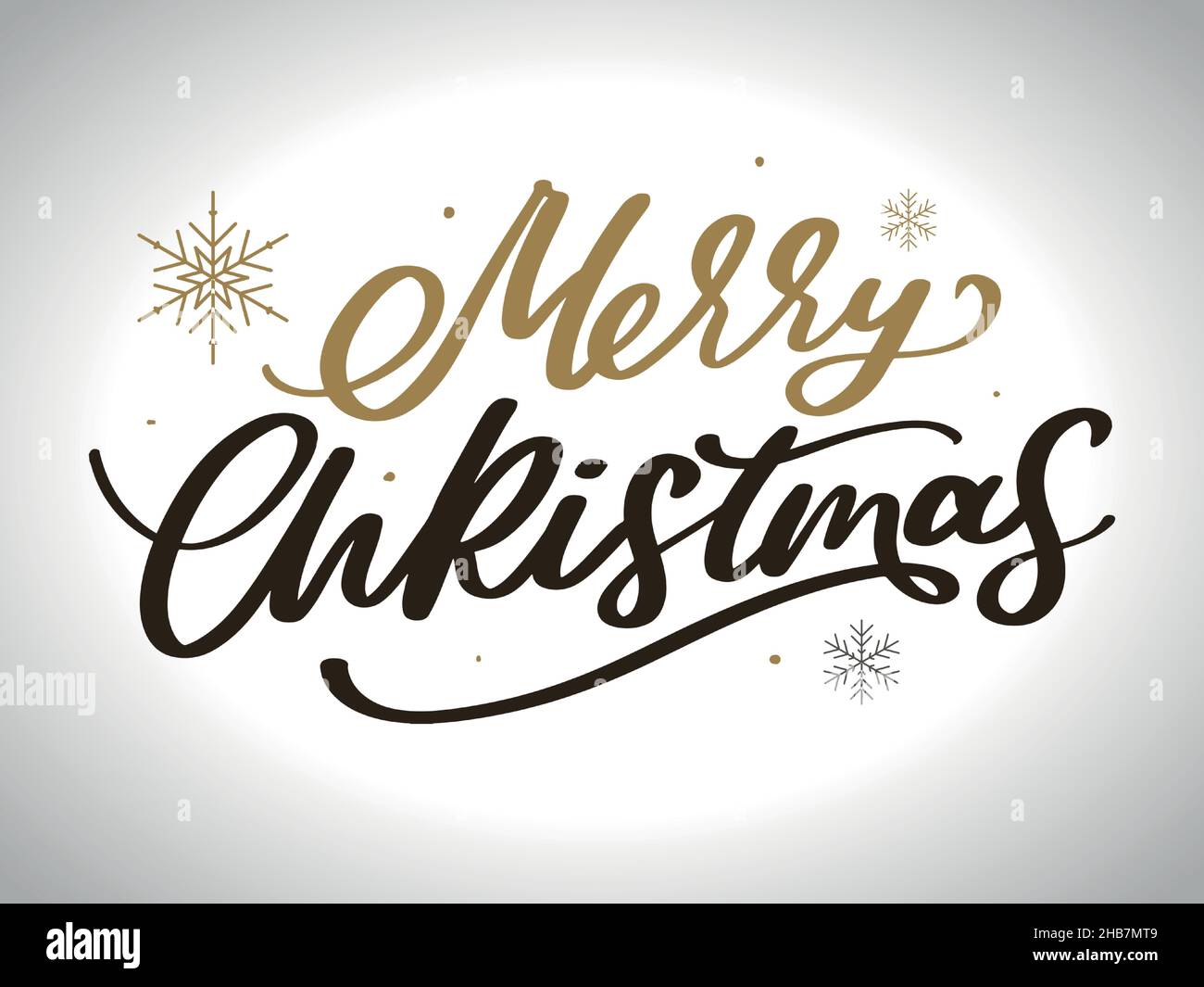 Merry Christmas vector brush lettering. Hand drawn modern brush ...