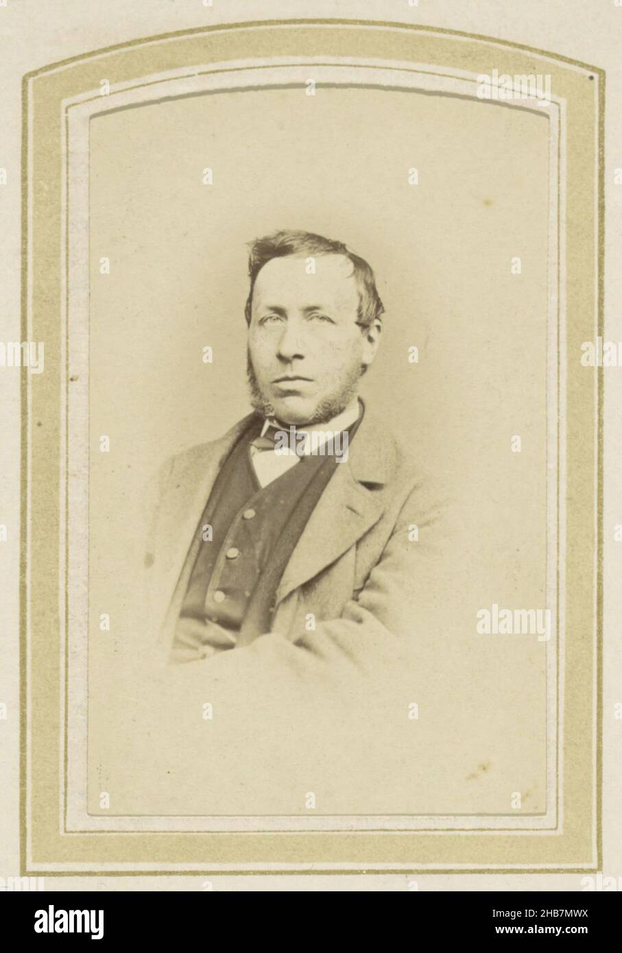 Portrait of a man with sideburns, a bow tie and a vest, Part of Photo ...