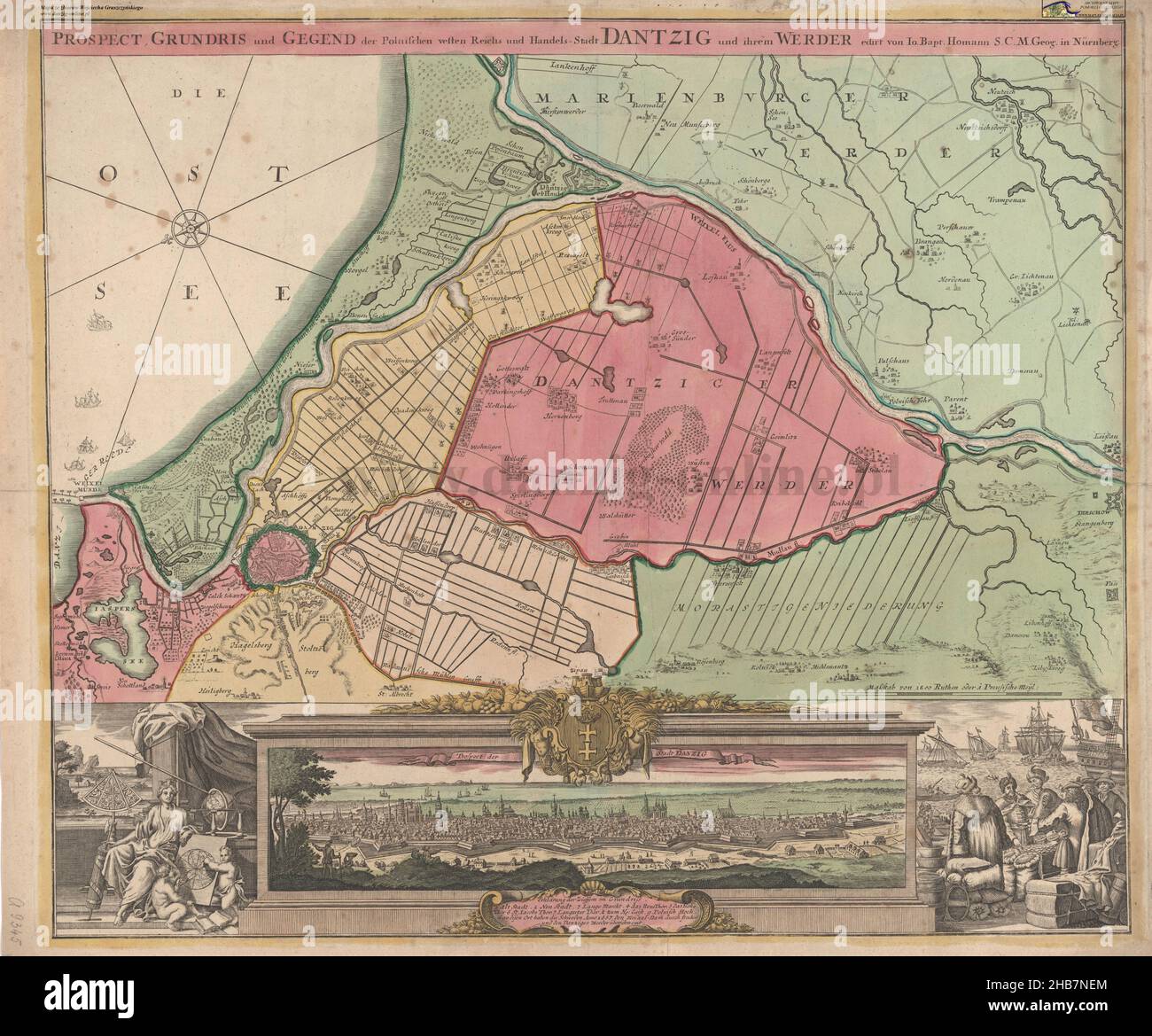 Danzig Map, Map of Danzig, Danzig Print, Danzig Plan, Danzig Poster ...