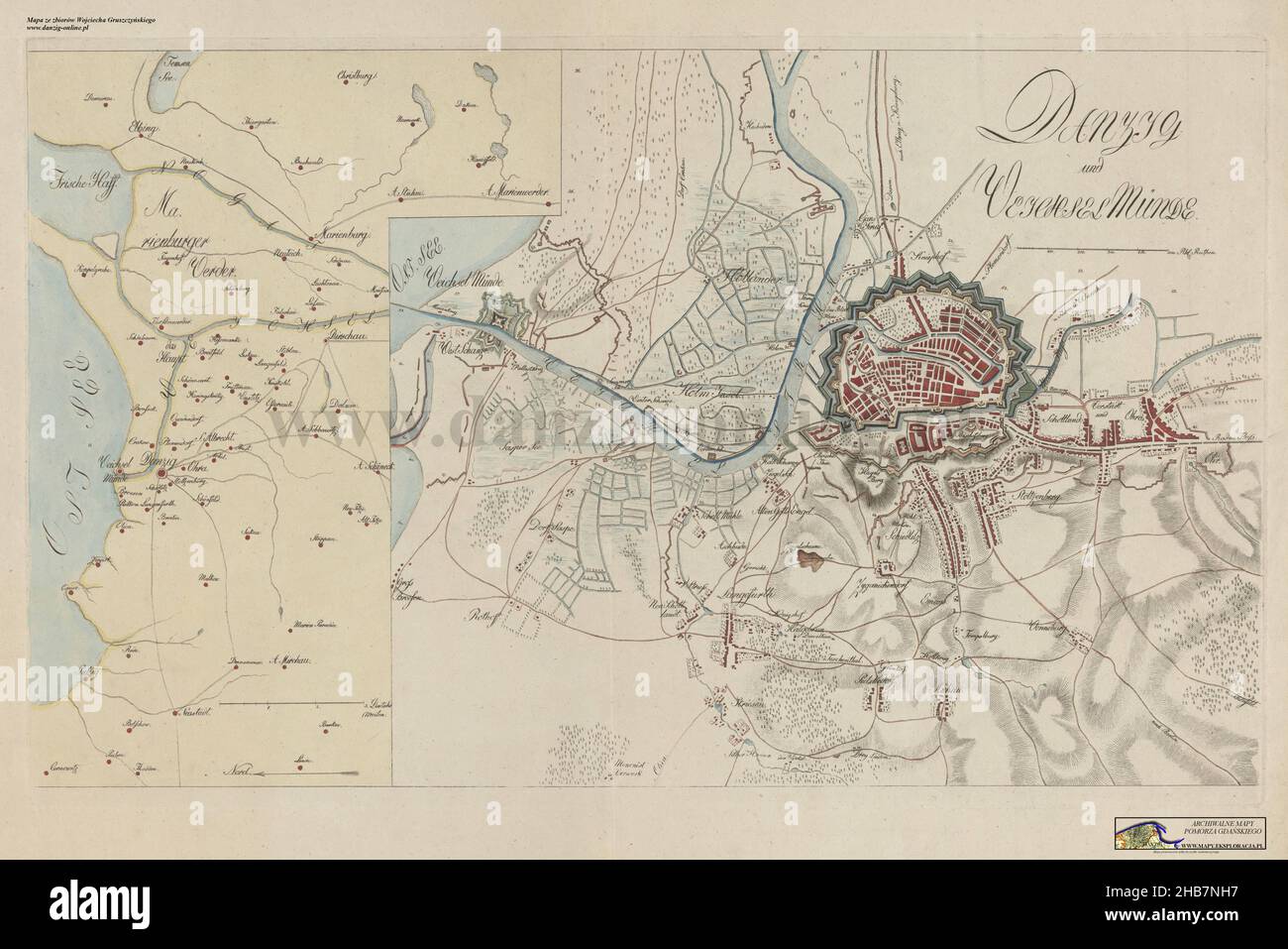 Danzig Map, Map of Danzig, Danzig Print, Danzig Plan, Danzig Poster ...