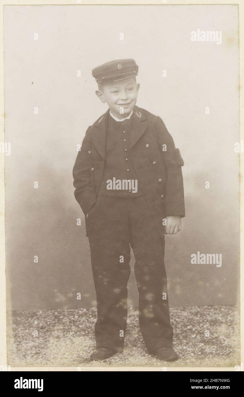Portrait of a French boy in a uniform with cap, Part of Photo Album of ...