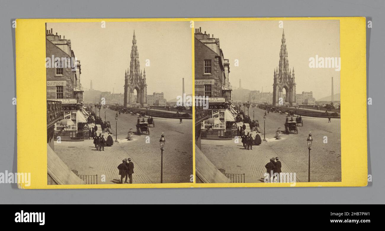 Street in Edinburgh, with the Scott Monument in the background, Scott's ...